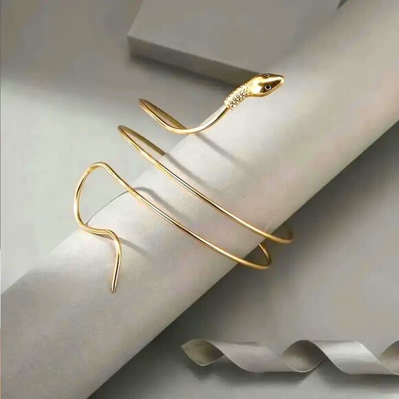 Snake Arm Cuff | Jewelry | Snake Upper Arm Cuff Wrap Bracelet Boho ...